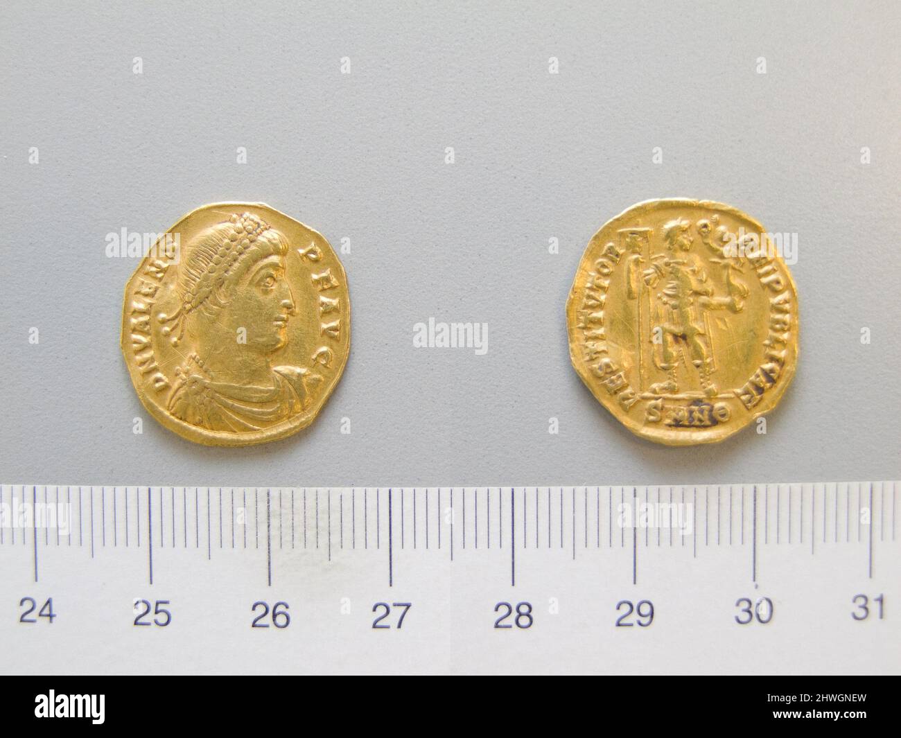 Solidus of Valens, Emperor of the Roman Empire from Nicomedia. Ruler ...