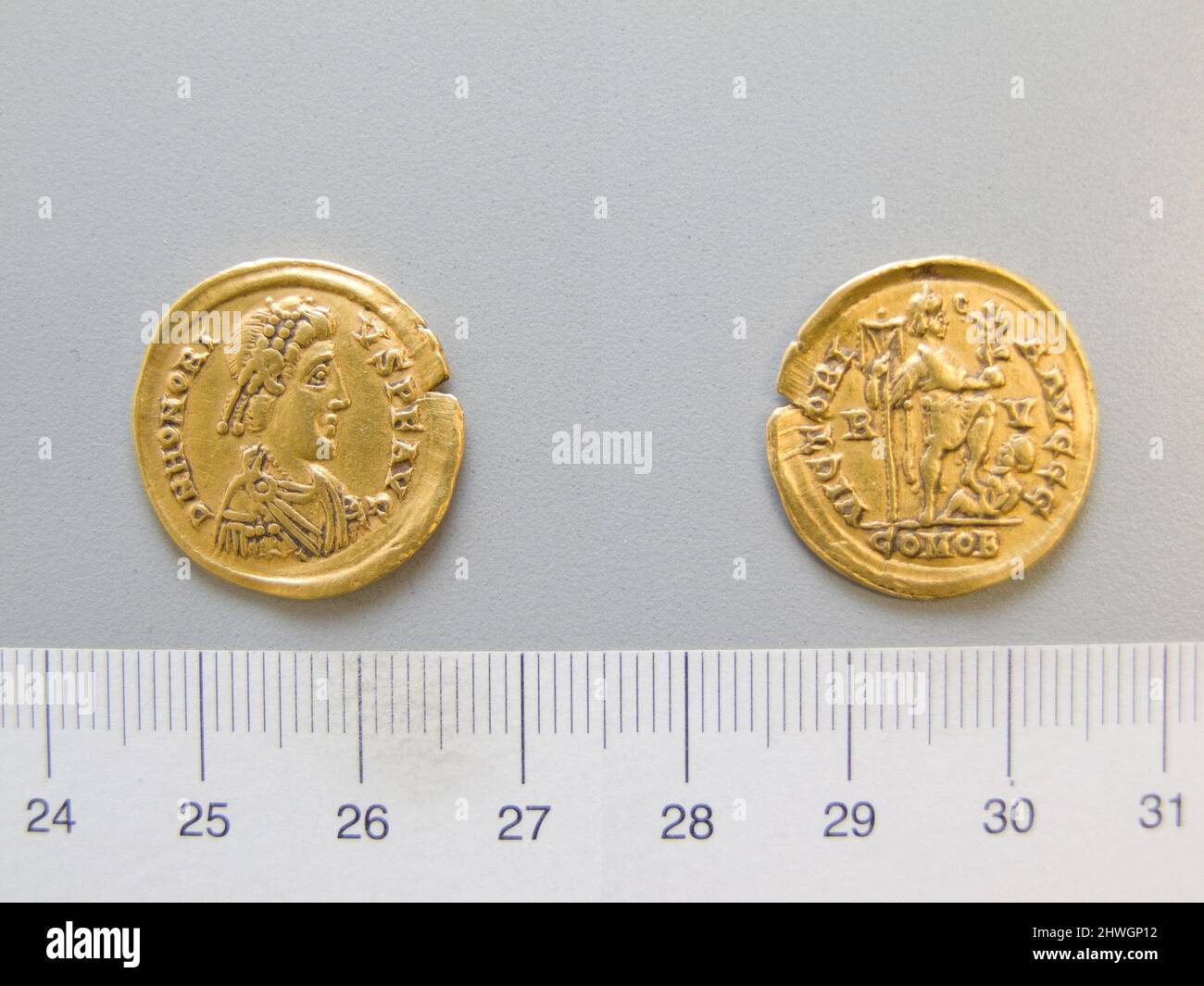 Solidus of Honorius, Flavius, Emperor of Rome from Ravenna. Ruler ...