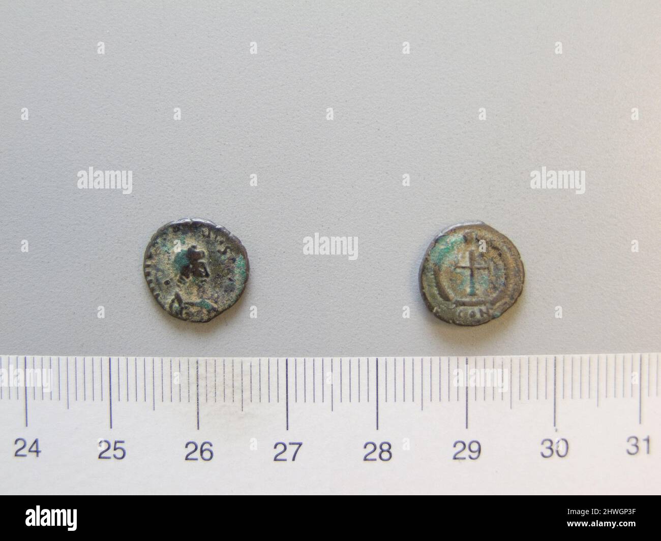 Nummus of Theodosius II, Emperor of Rome from Constantinople. Ruler ...