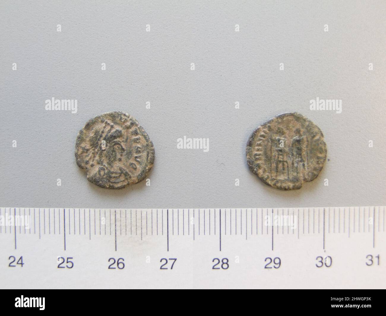 Coin of Theodosius II, Emperor of Rome from Constantinople. Ruler ...