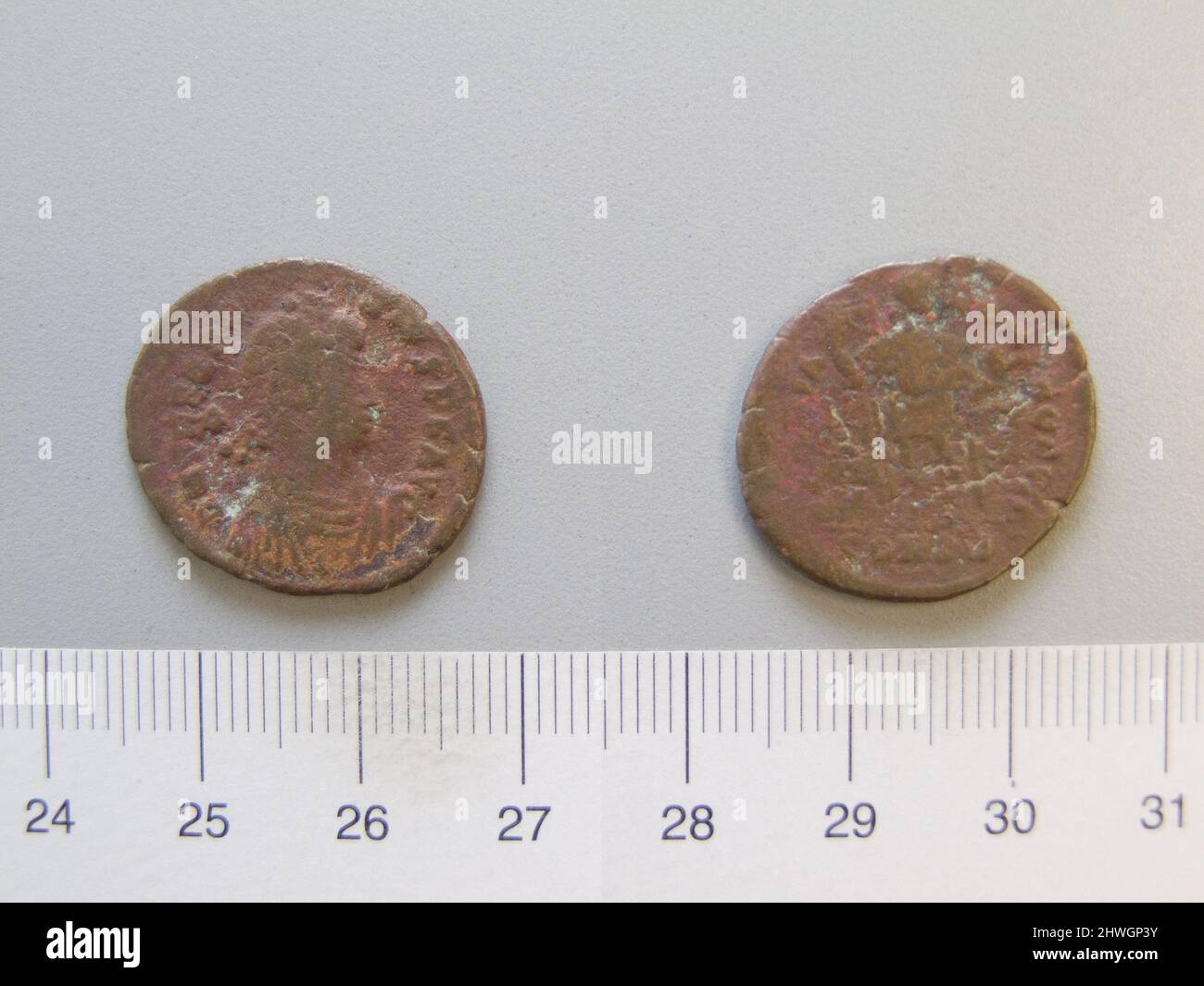 Nummus of Theodosius II, Emperor of Rome from Constantinople. Ruler ...
