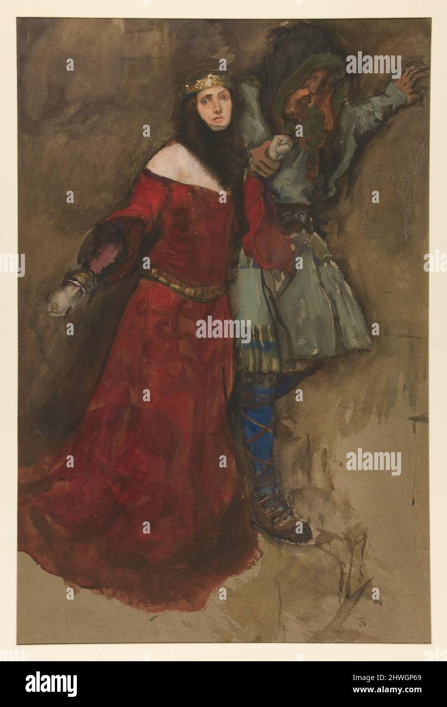 Unidentified scene, from Hamlet or Macbeth?. Artist: Edwin Austin Abbey ...