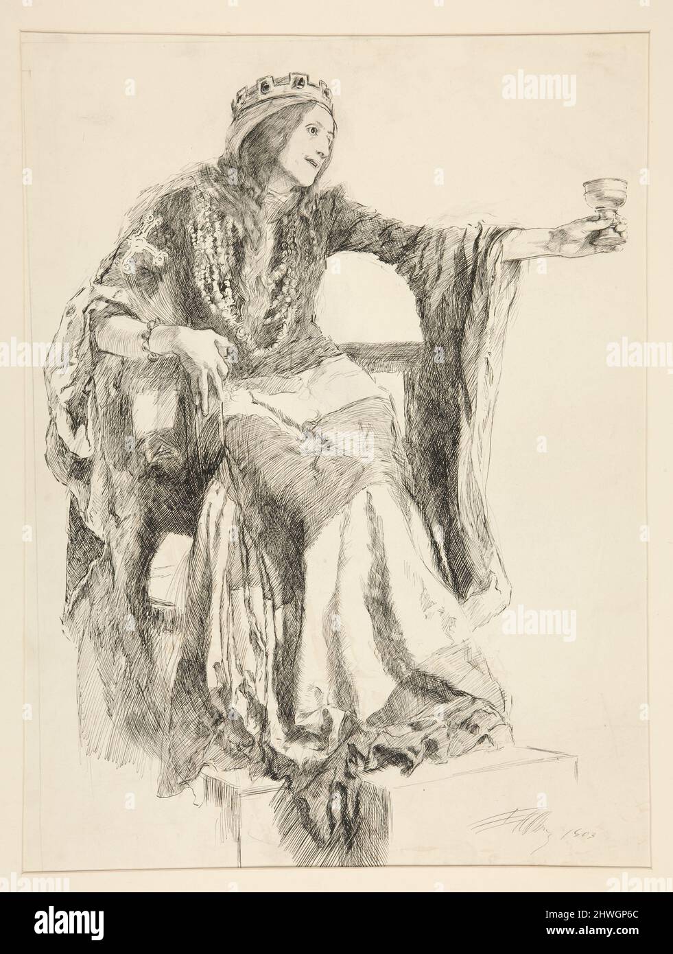 Lady Macbeth, ActIII.scene iv, Macbeth. Artist: Edwin Austin Abbey ...