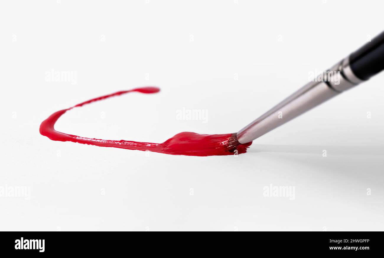 Art and craft theme showing a paintbrush tip and a line of paint in ...