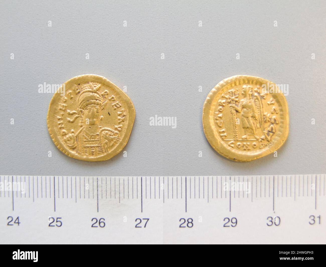 Solidus of Leo I, Roman Emperor in the West from Constantinople. Ruler ...
