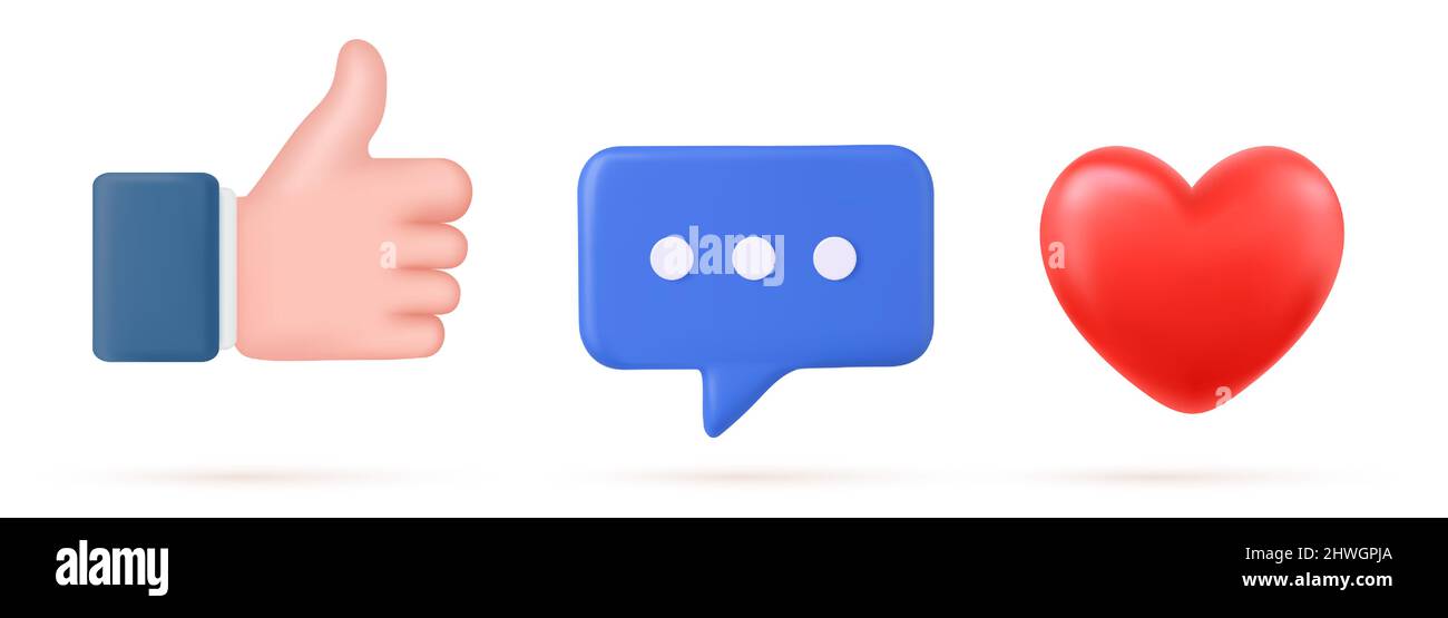 3d social media icon set Stock Vector Image & Art - Alamy