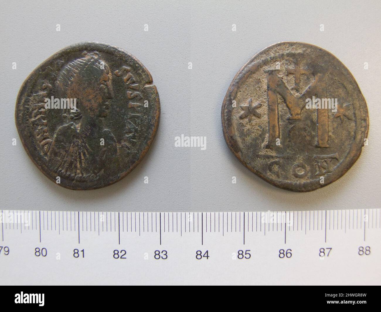 Follis (40 Nummi) of Anastasius I from Constantinople. Ruler ...