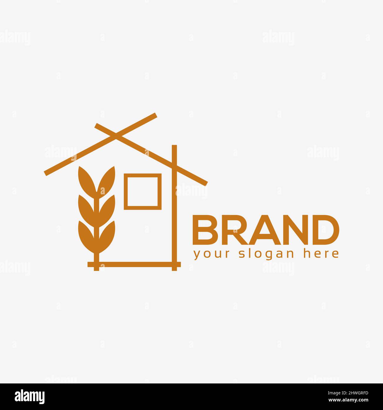 Wheat house logo vector. Flat design. Vector Illustration on white ...