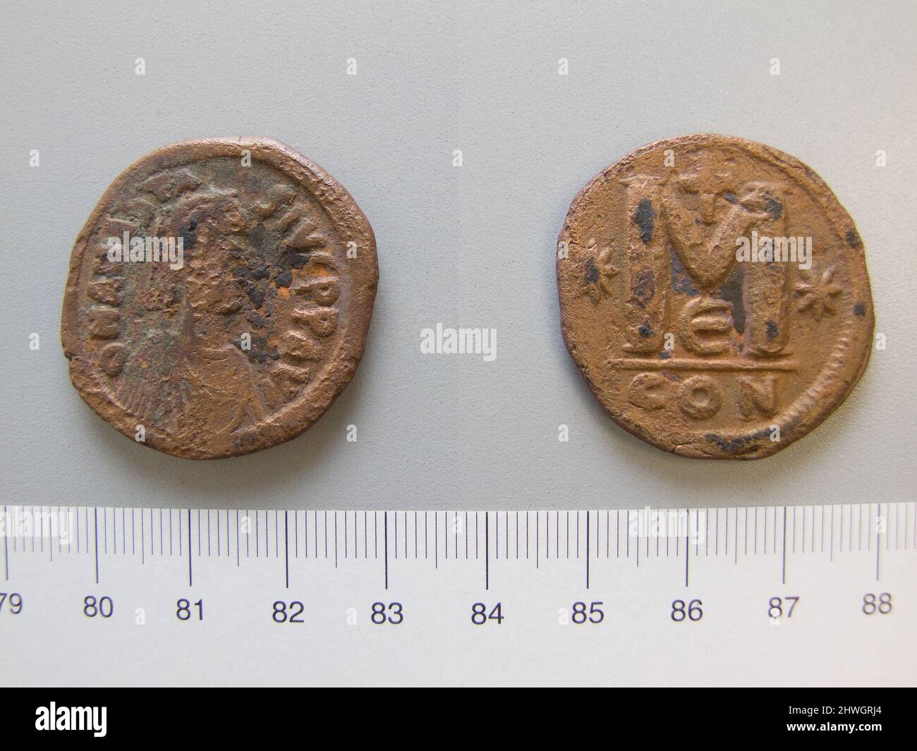 Follis (40 Nummi) of Anastasius I from Constantinople. Ruler ...