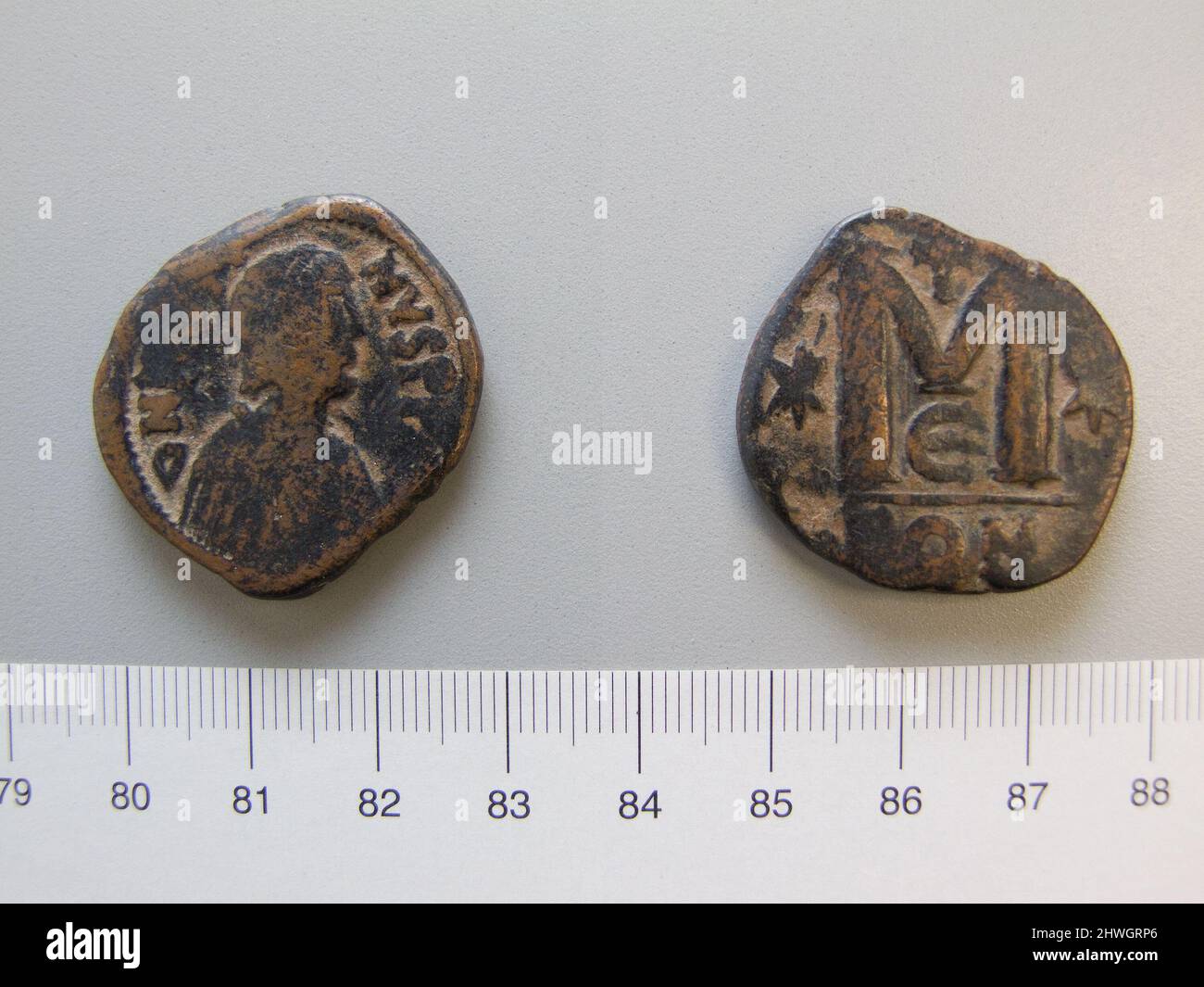 Follis (40 Nummi) of Justin I, Emperor of Byzantium from Constantinople ...