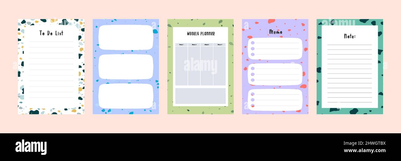 Blank Memo Template Set Collection Of Colorful Blank Memo Note Letter