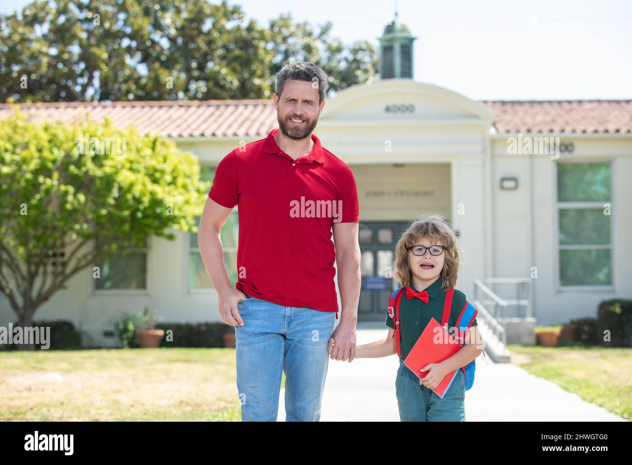 Father walking son school hi-res stock photography and images - Alamy