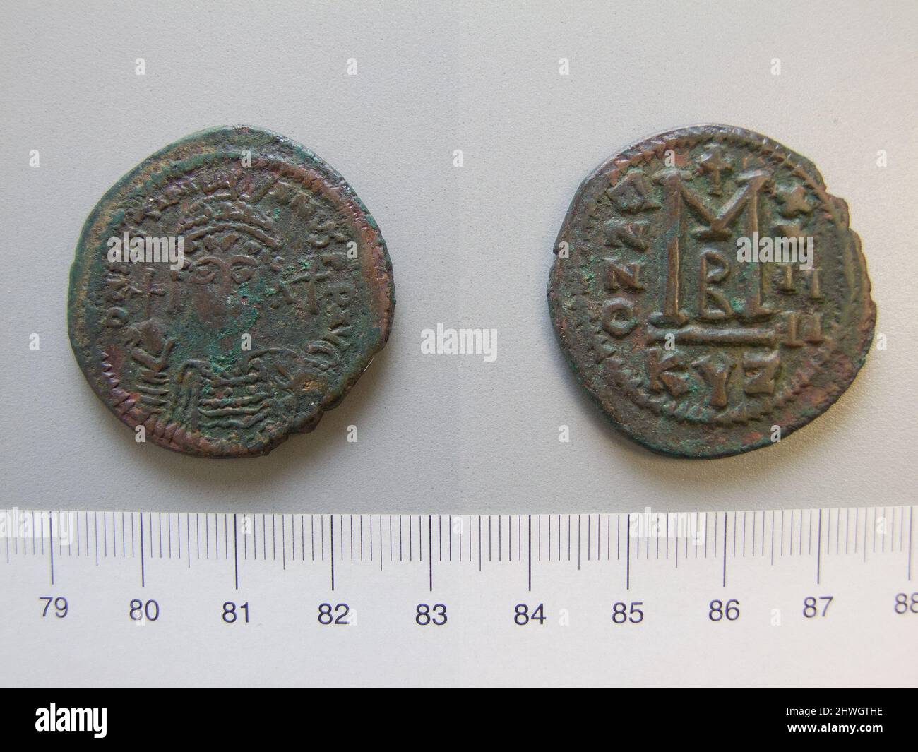 Follis (40 Nummi) of Justinian I, Emperor of Byzantium from Cyzicus ...