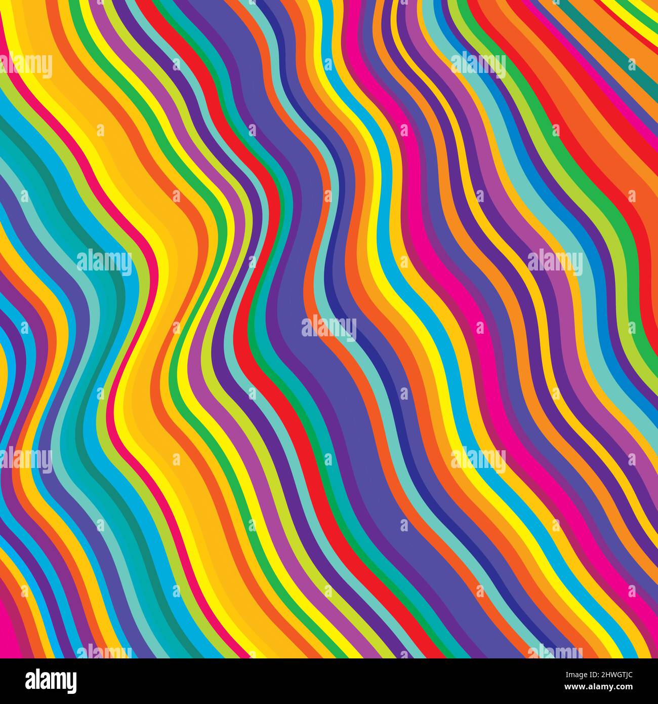Distorted wavy waving lines, stripes abstract colorful vector texture ...