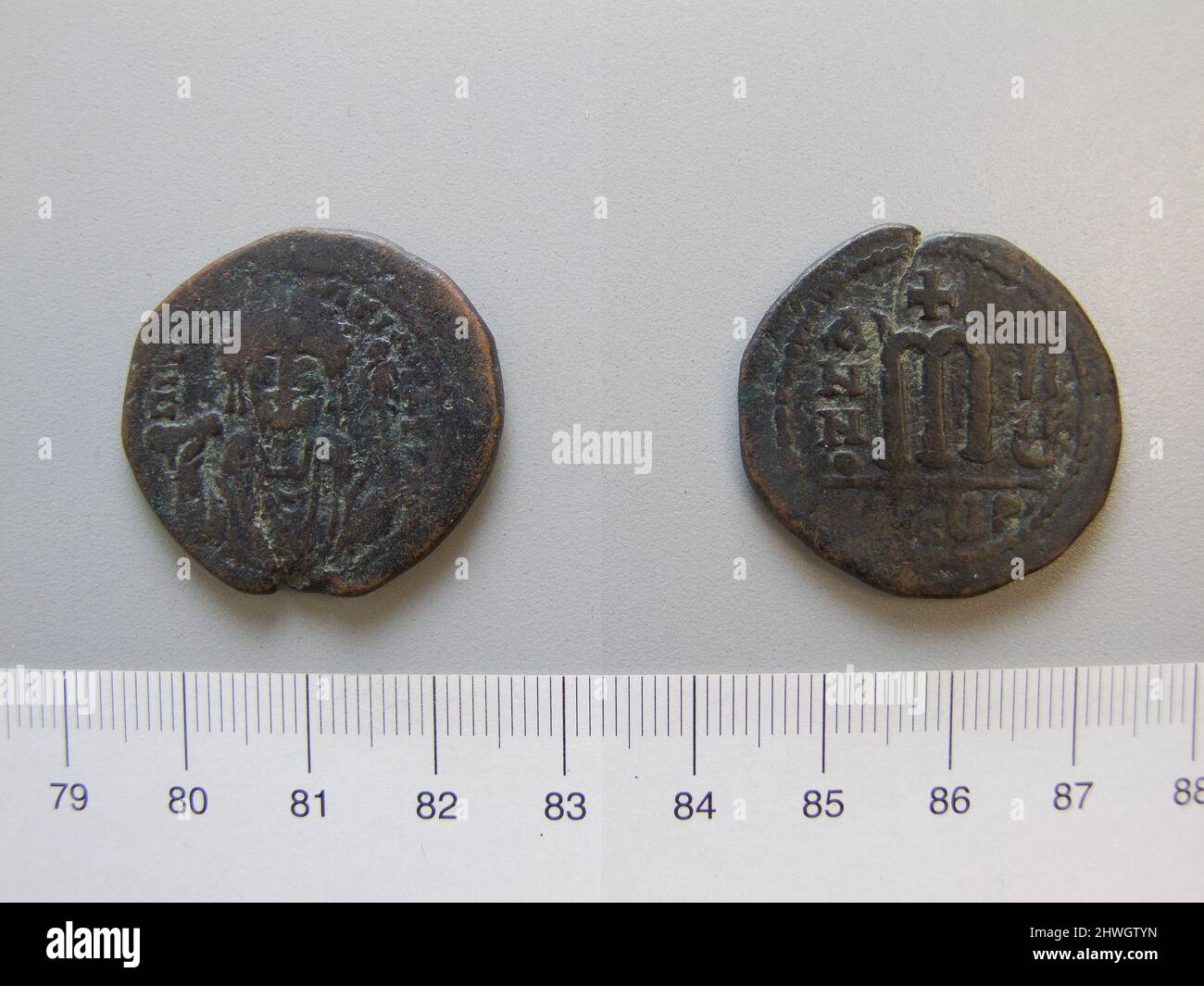 Follis (40 Nummi) of Tiberius II Constantine, Emperor of the Byzantine ...