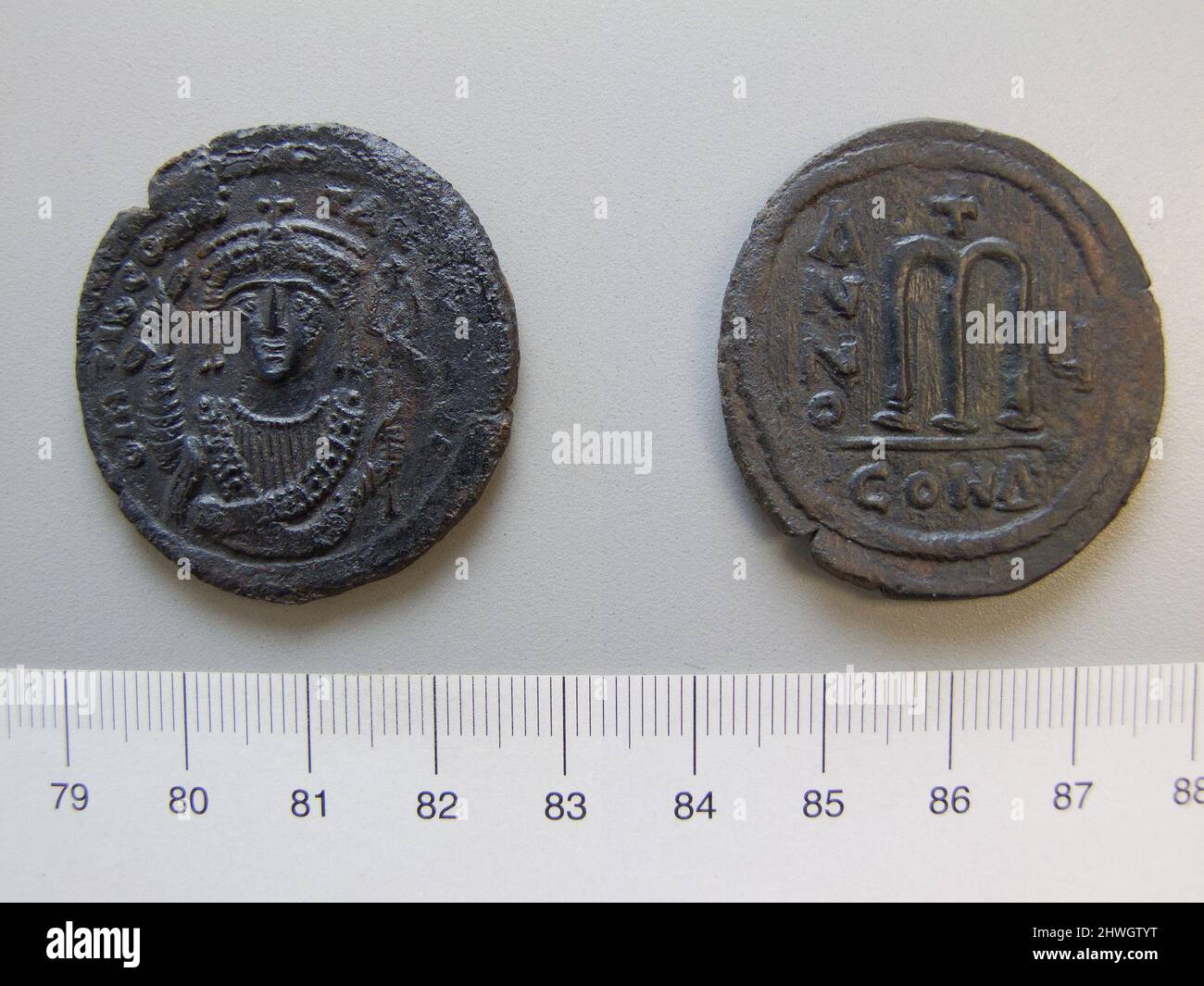 Follis (40 Nummi) of Tiberius II Constantine, Emperor of the Byzantine ...