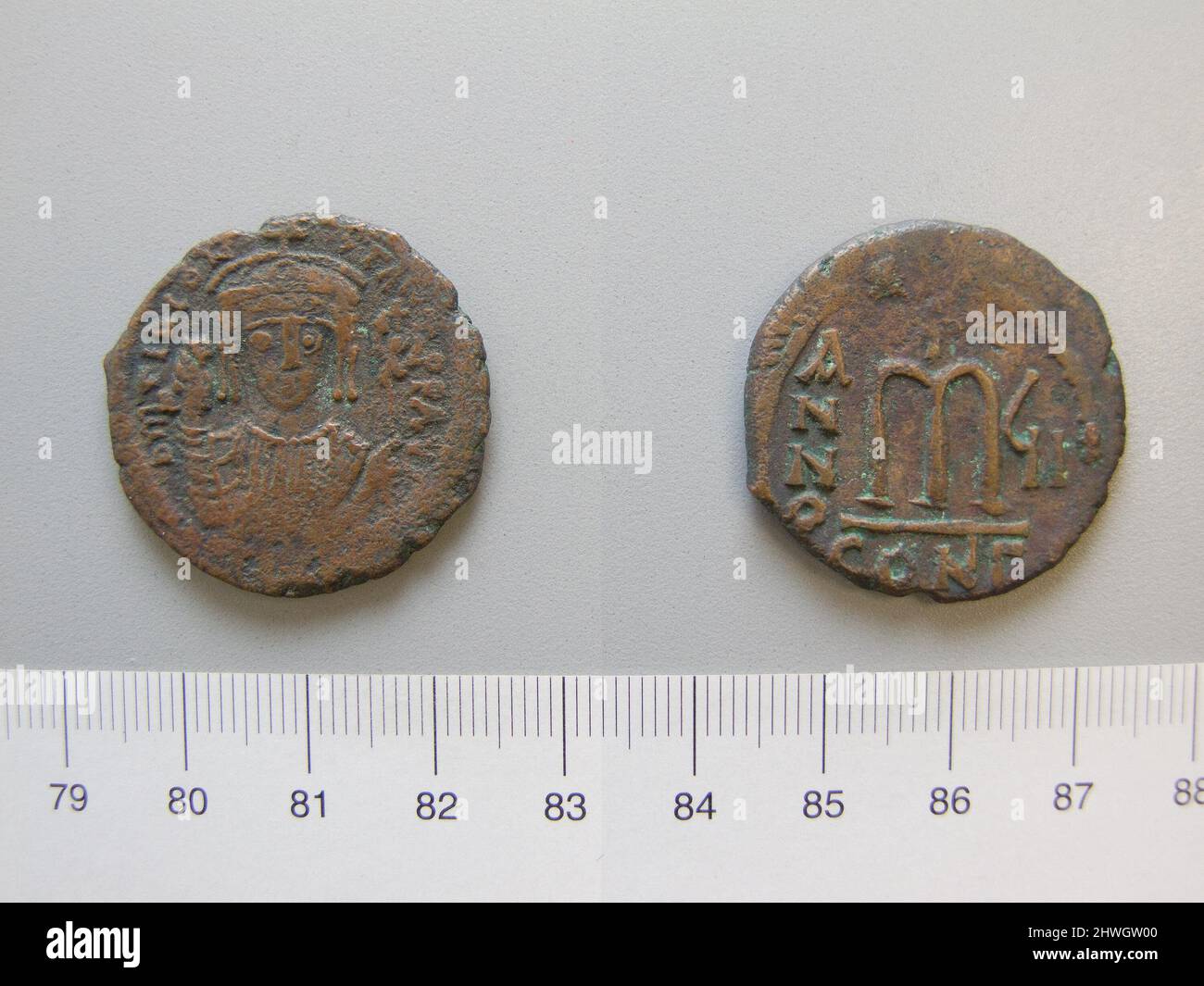 Follis (40 Nummi) of Tiberius II Constantine, Emperor of the Byzantine ...