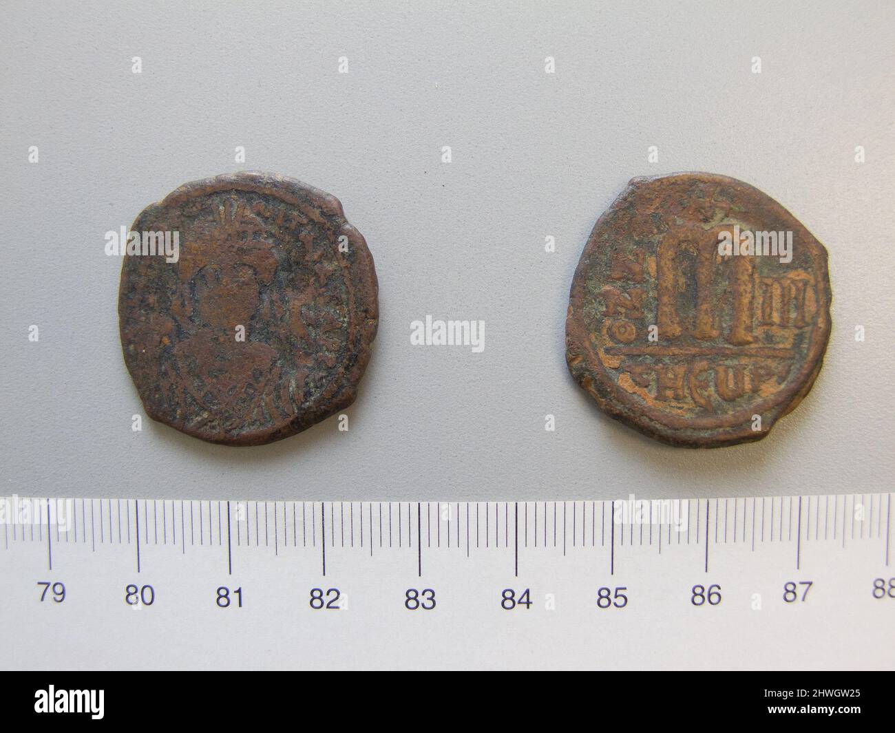 Follis (40 Nummi) of Tiberius II Constantine, Emperor of the Byzantine ...