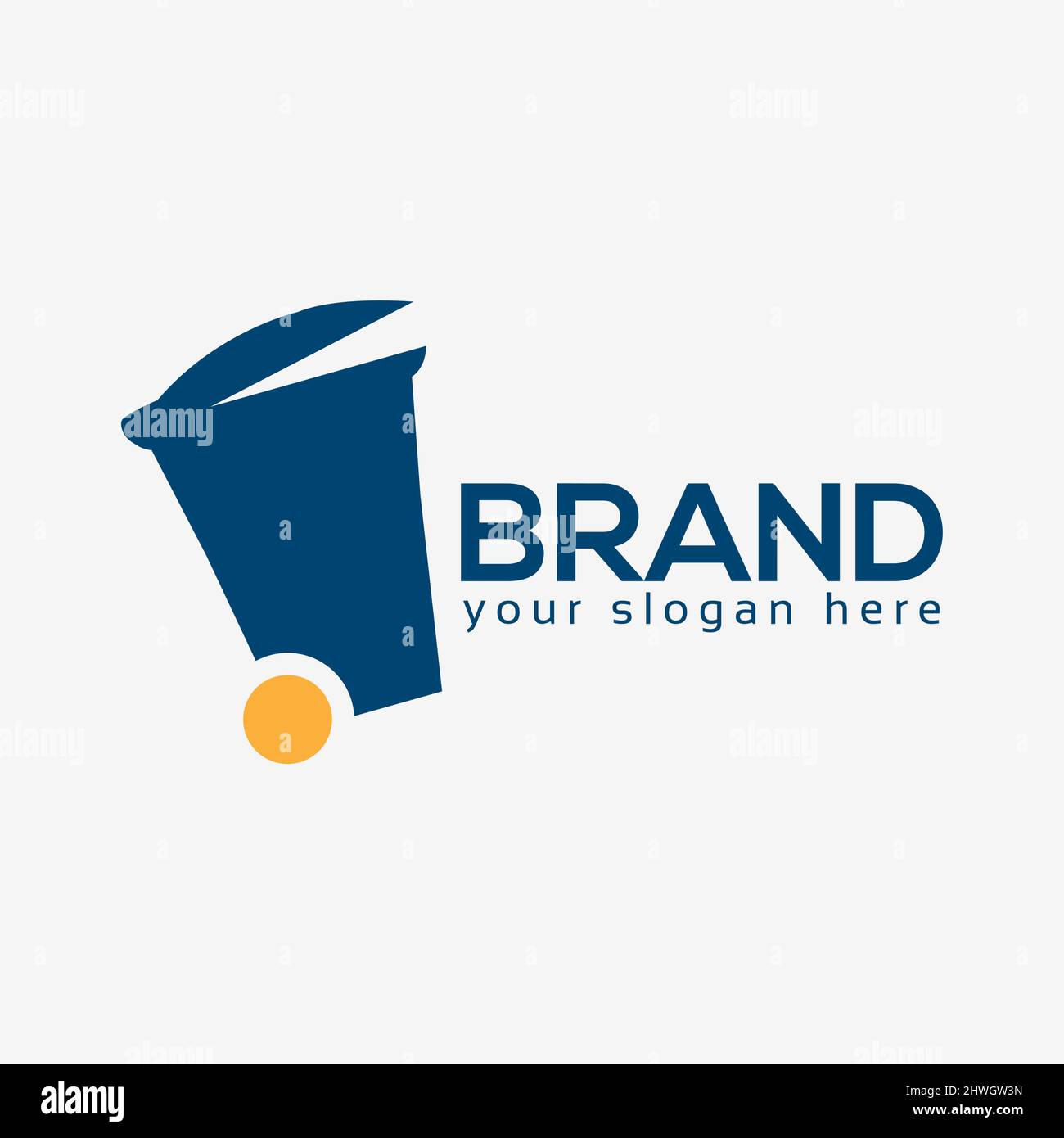 Trash can logo vector. Flat design. Vector Illustration on white ...