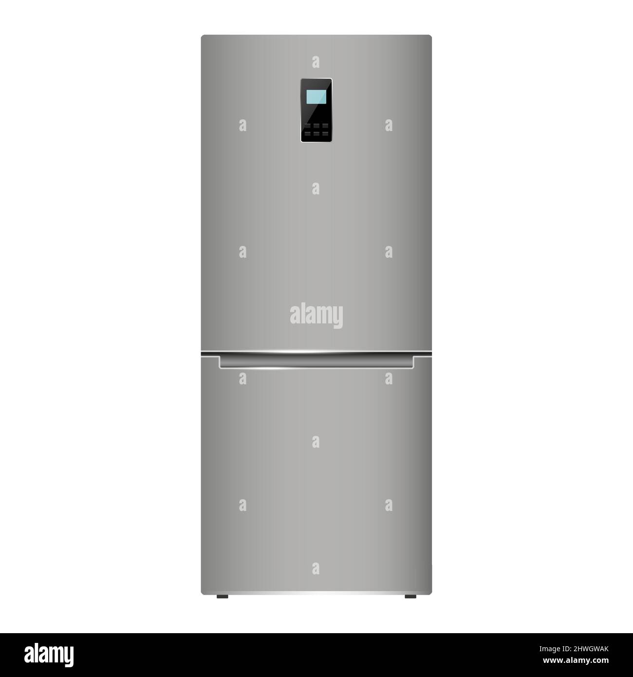 Stainless steel refrigerator isolated on white background. Fridge ...