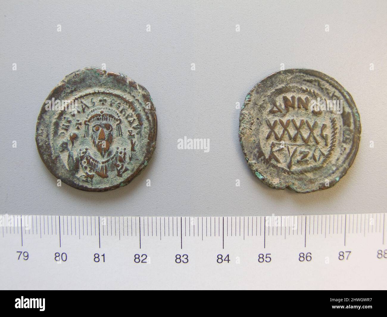 Follis (40 Nummi) of Phocas, Byzantine Emperor from Cyzicus. Ruler ...
