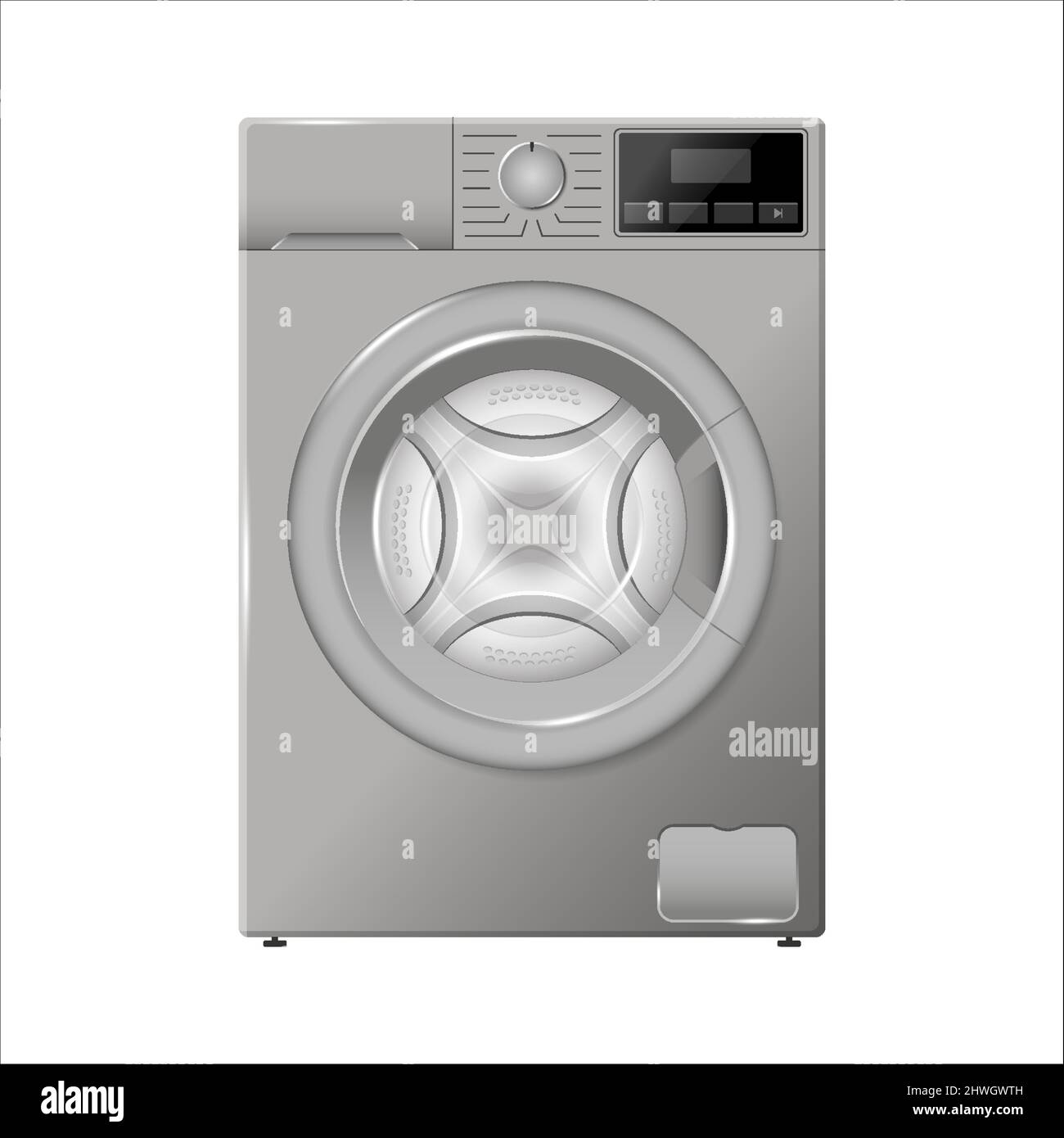 Washing machine mockup. Flat design. Modern laundromat, 3d laundry ...
