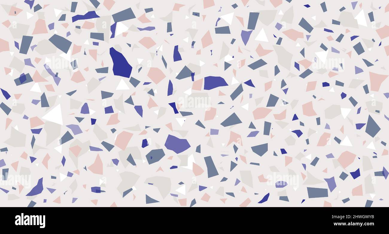 Venetian terrazzo seamless stone fragments pattern in pink peach blue ...