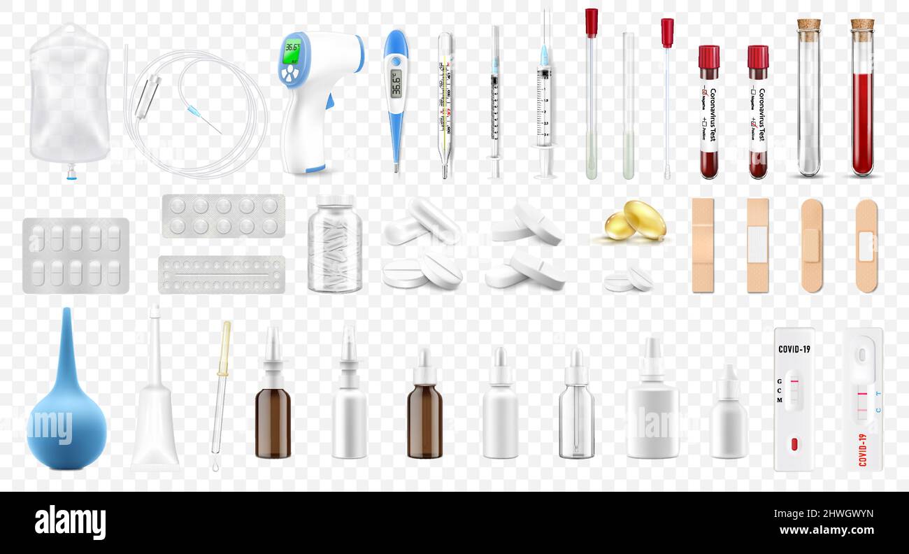 Medical equipment and first aid kit. Realistic 3d medical emergency ...