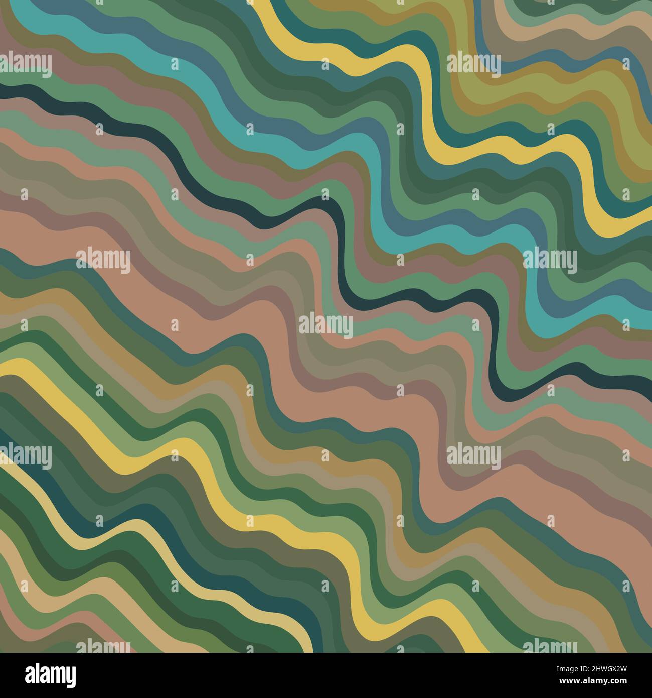 Distorted wavy waving lines, stripes abstract colorful vector texture ...