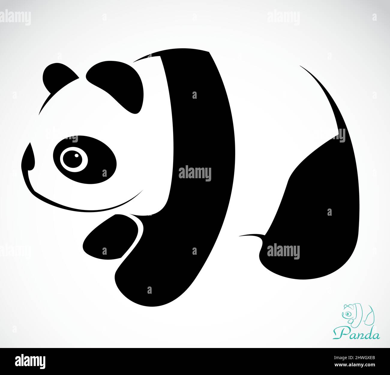 Vector image of panda on white background. Easy editable layered vector ...