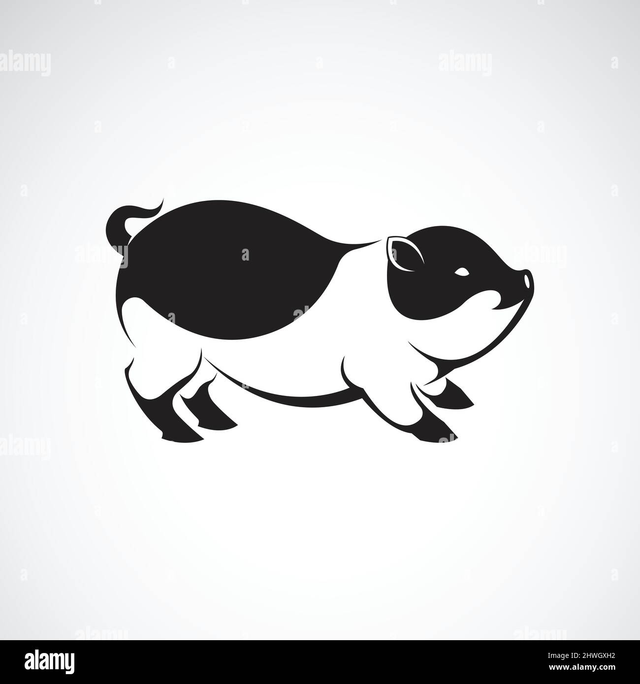 Vector image of a pig design on white background. Easy editable layered ...