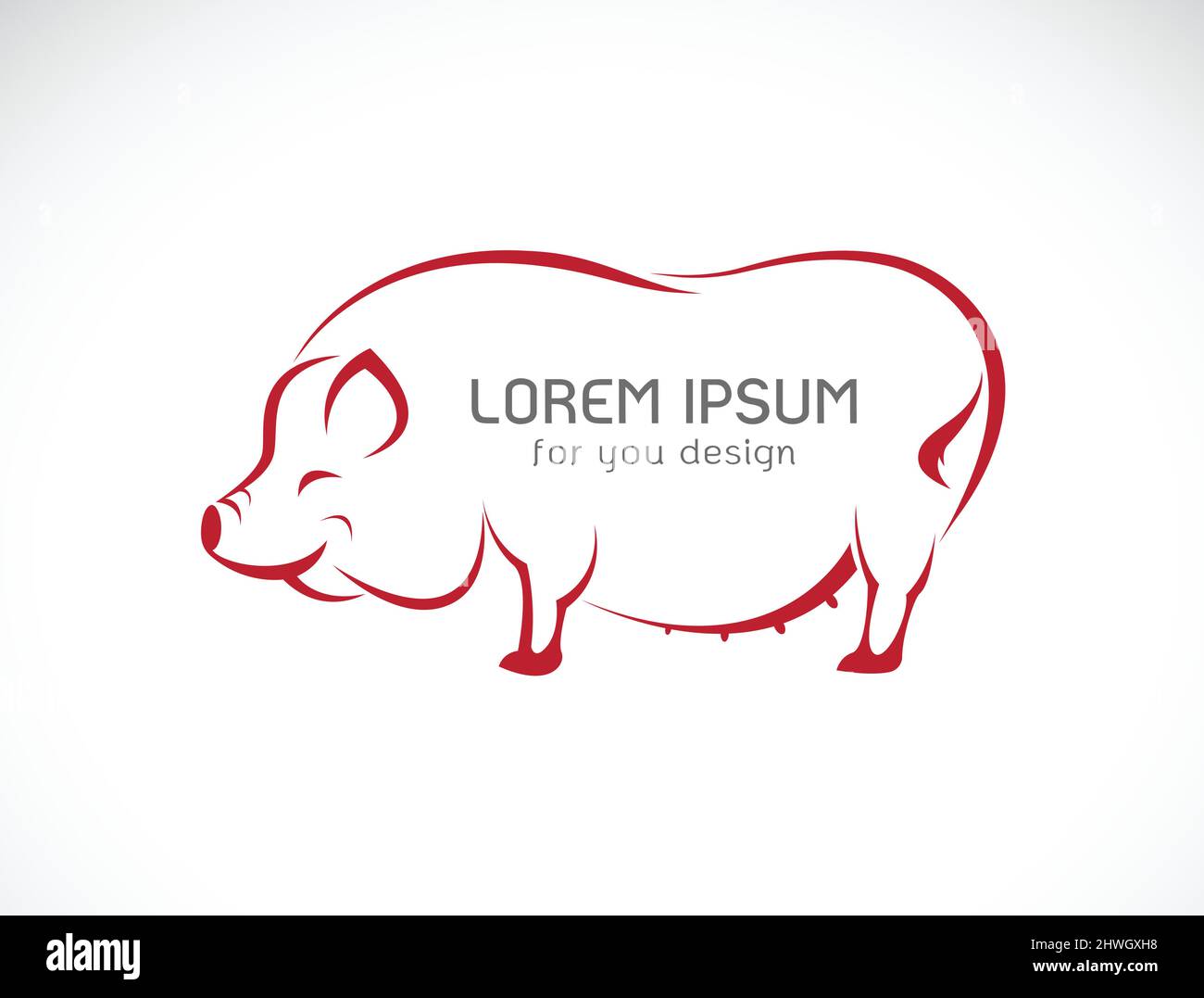 Vector of pig design on white background,. Farm animals. Easy editable ...