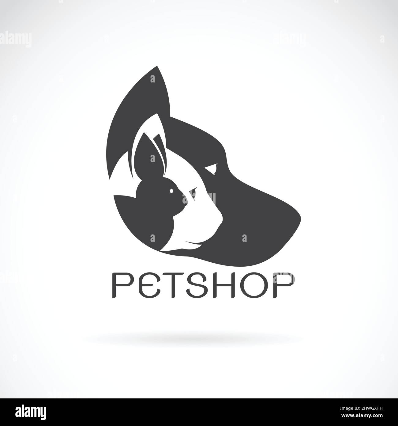 Vector image of pets design on white background. Petshop, Dog, Cat ...