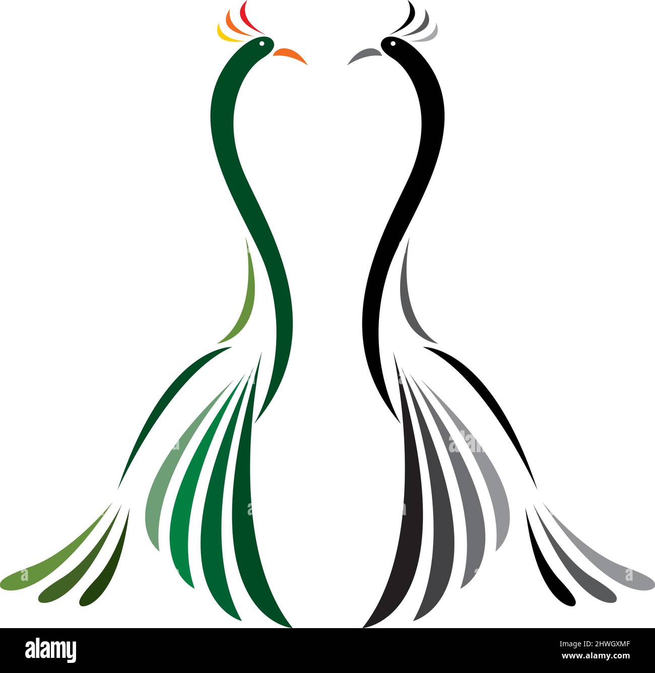 Vector image of peacock on a white background. Easy editable layered ...