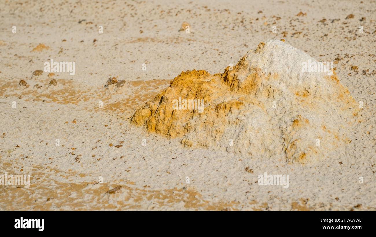 Abstract color sand texture at kaolin mine Stock Photo - Alamy