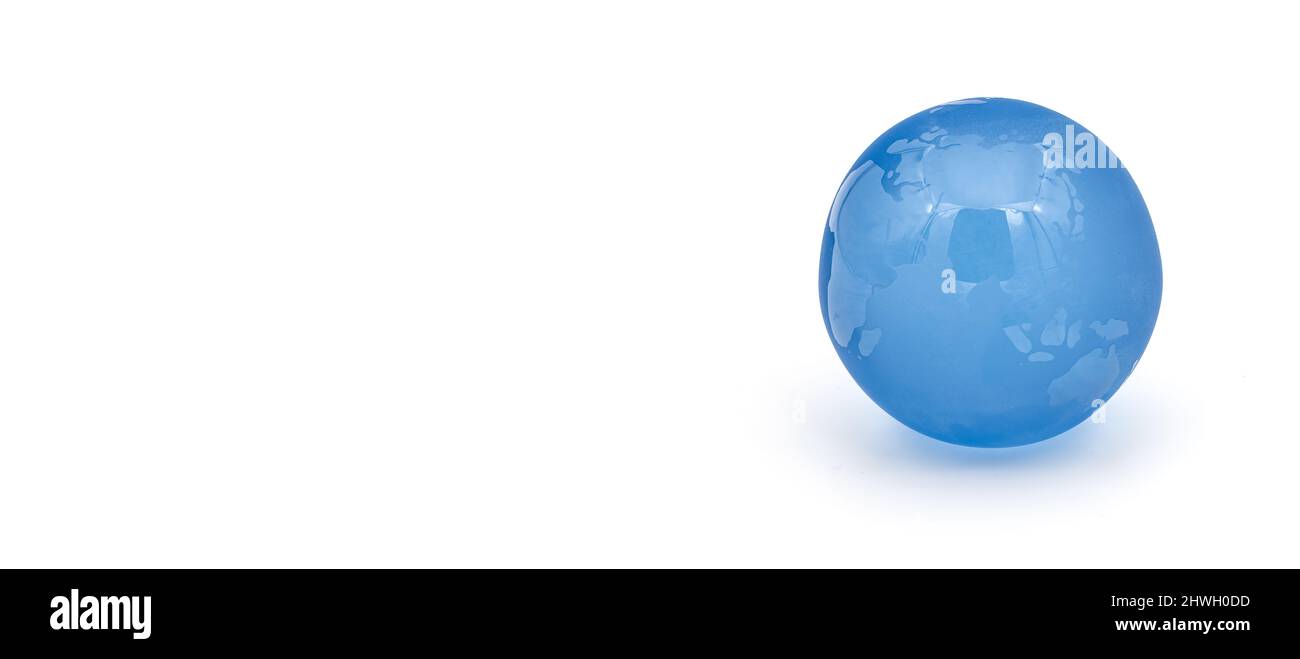 Blue crystal earth on white background Stock Photo - Alamy