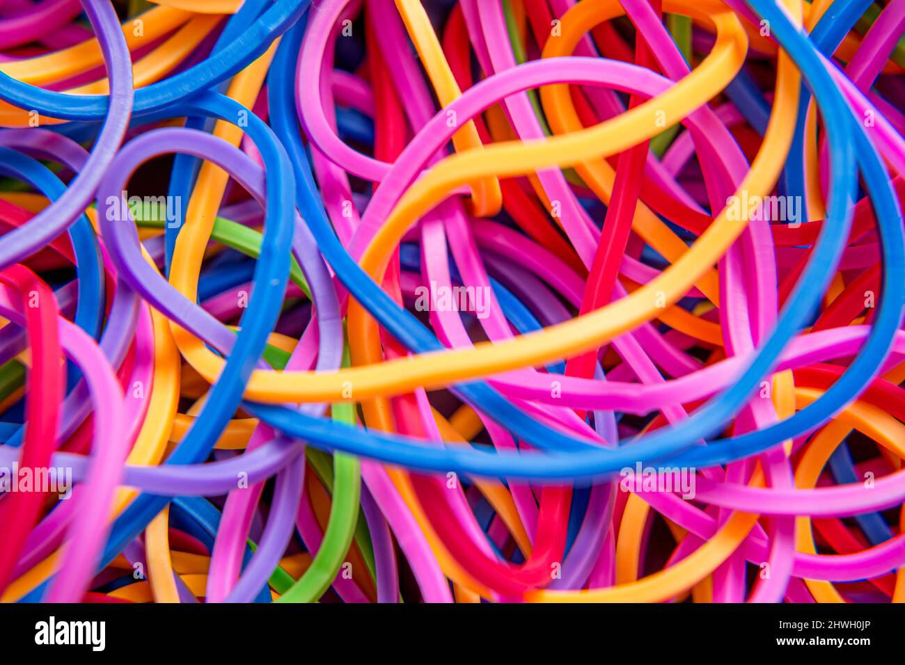 Colorful rainbow colors rubber bands Stock Photo - Alamy