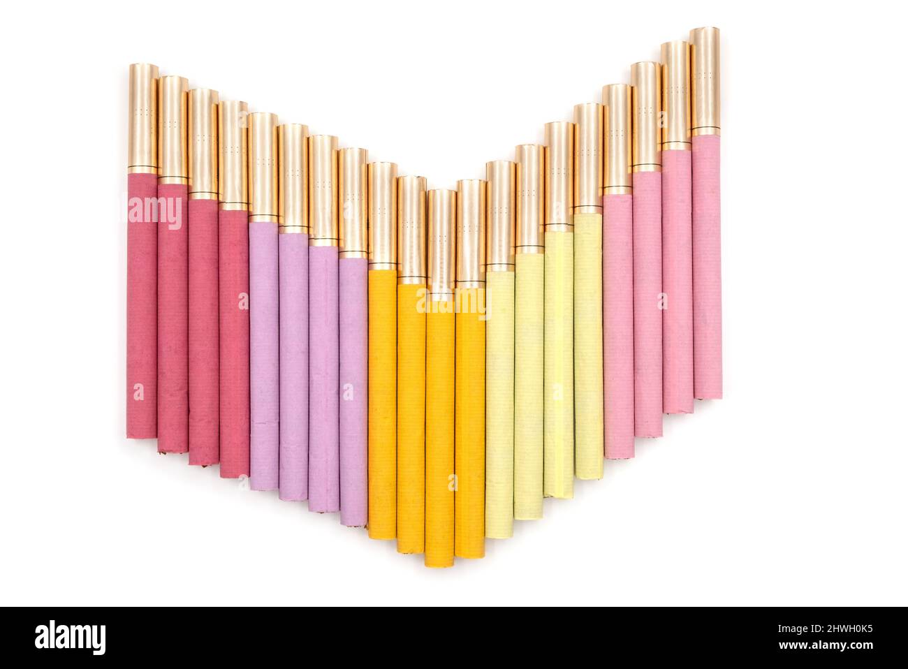 cigarettes of different color, top view Stock Photo - Alamy