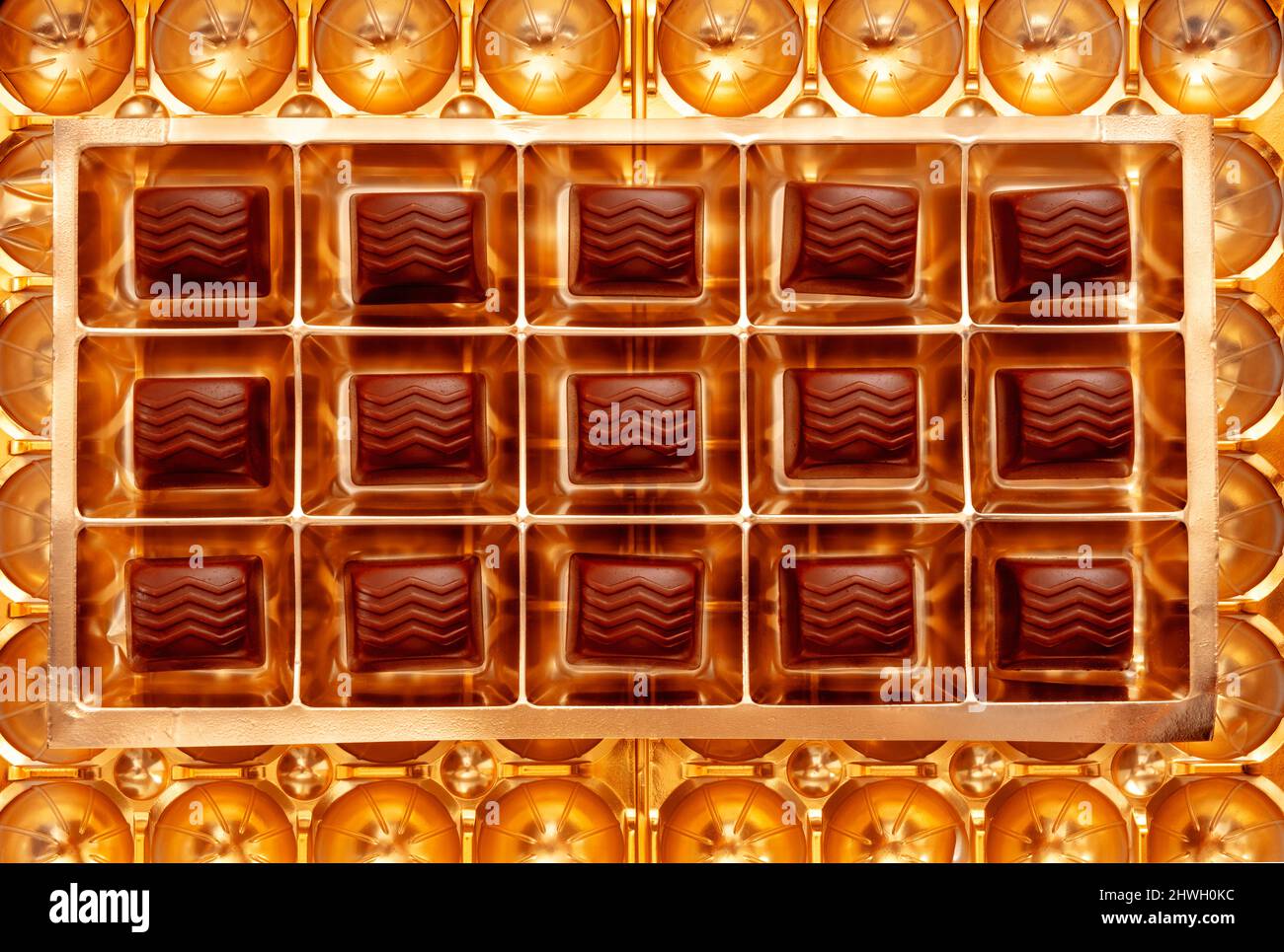 chocolate candies in the box Stock Photo - Alamy
