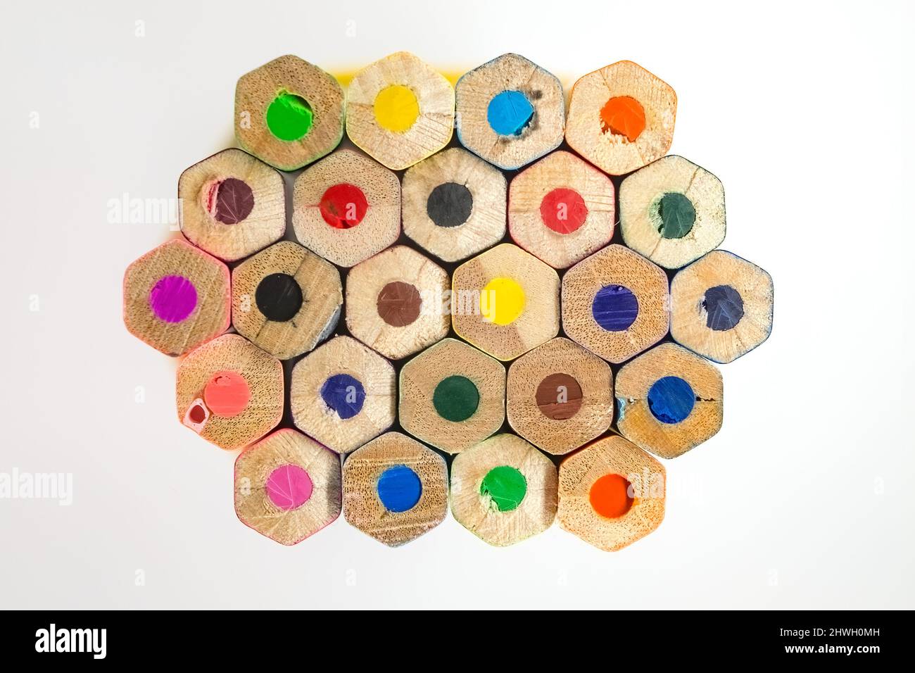 coloring wooden pencil on white background Stock Photo - Alamy