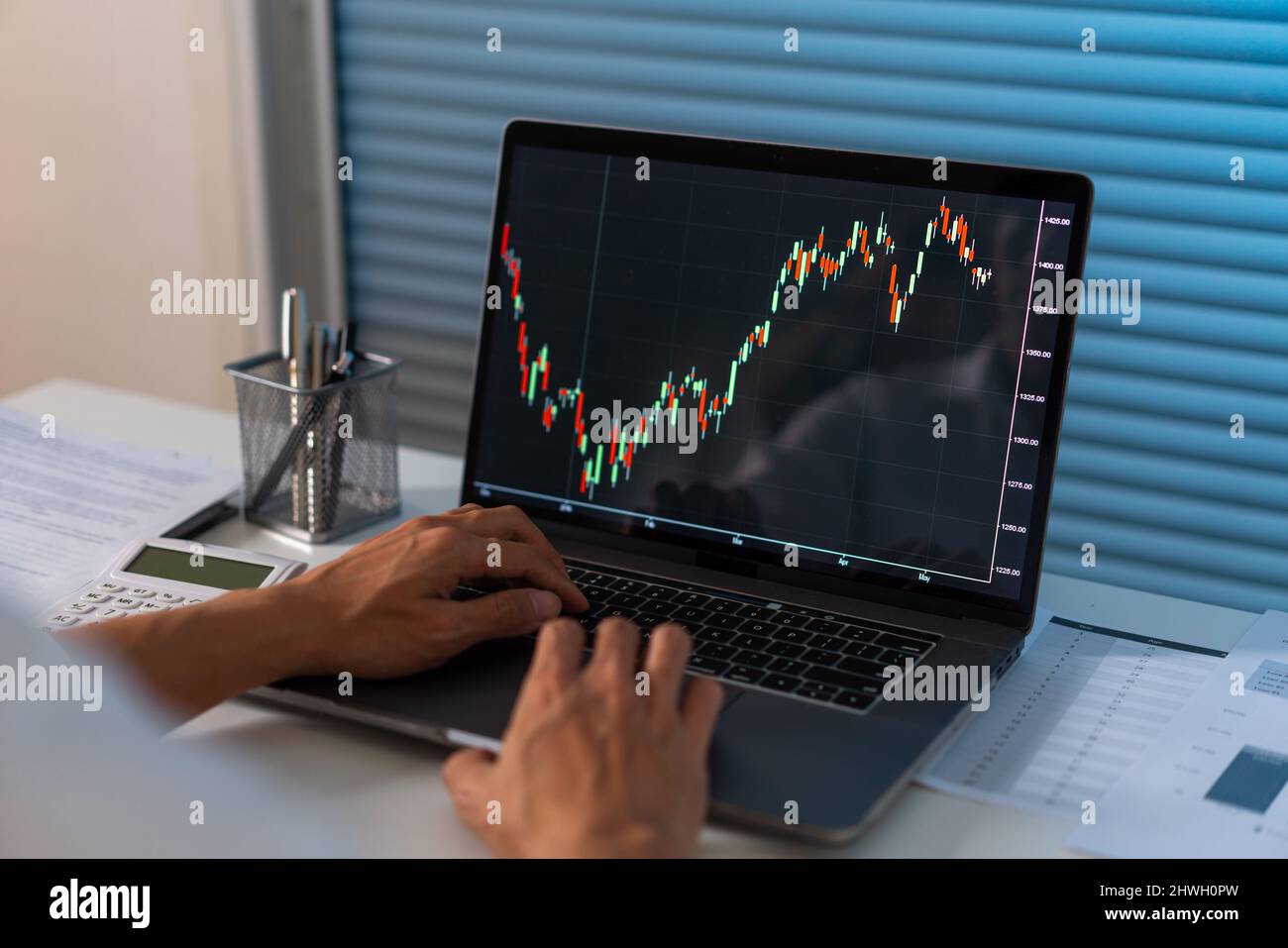 Overwork Concept The office employee working at the office by analyzing ...