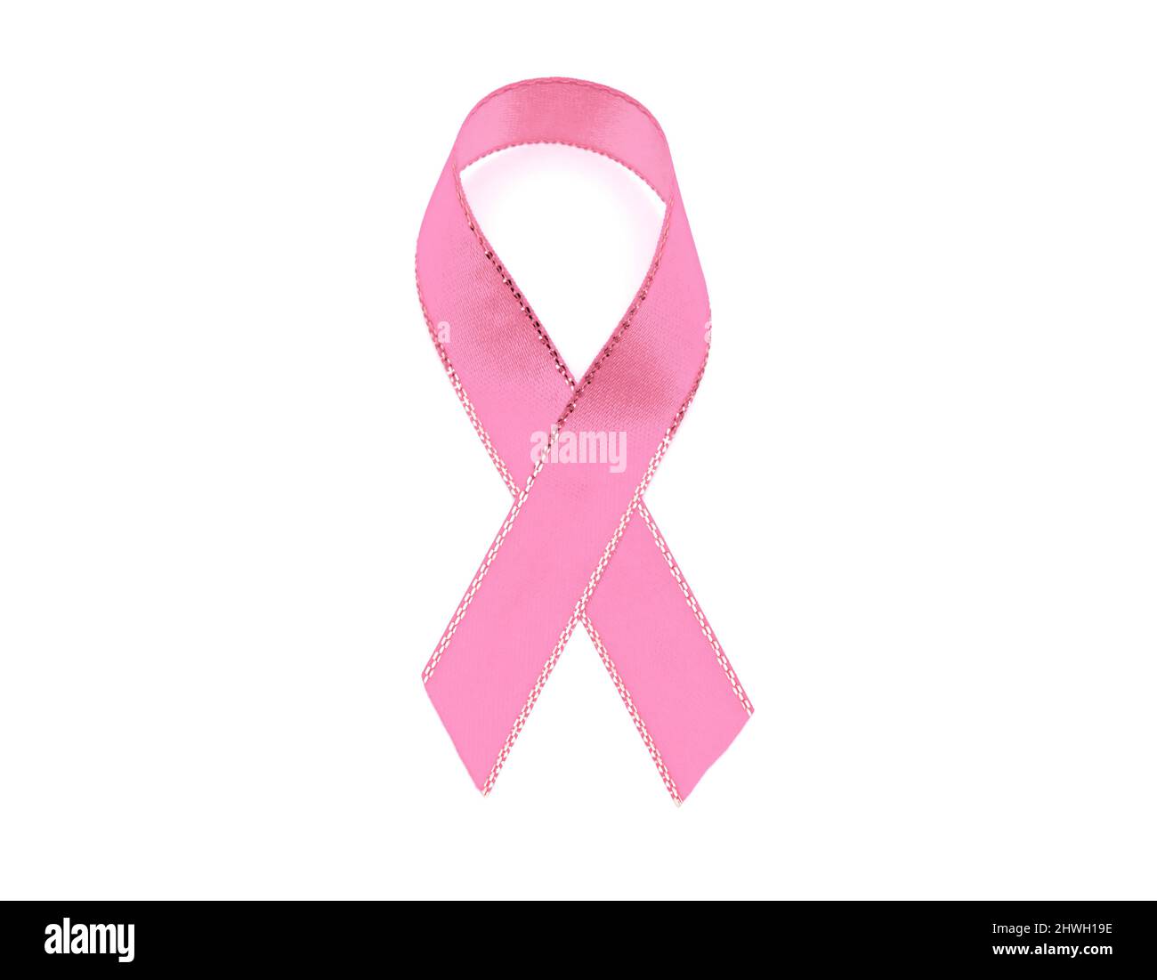 pink silk ribbon symbol of aids awareness on isolated white background ...