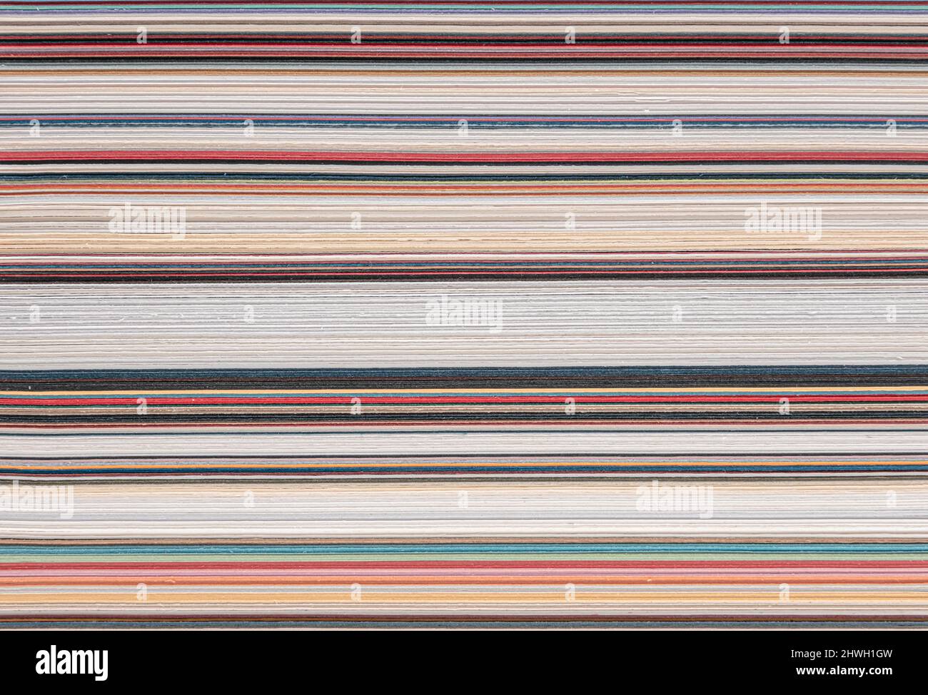 sheets of paper of various colors and thicknesses, cross section Stock ...