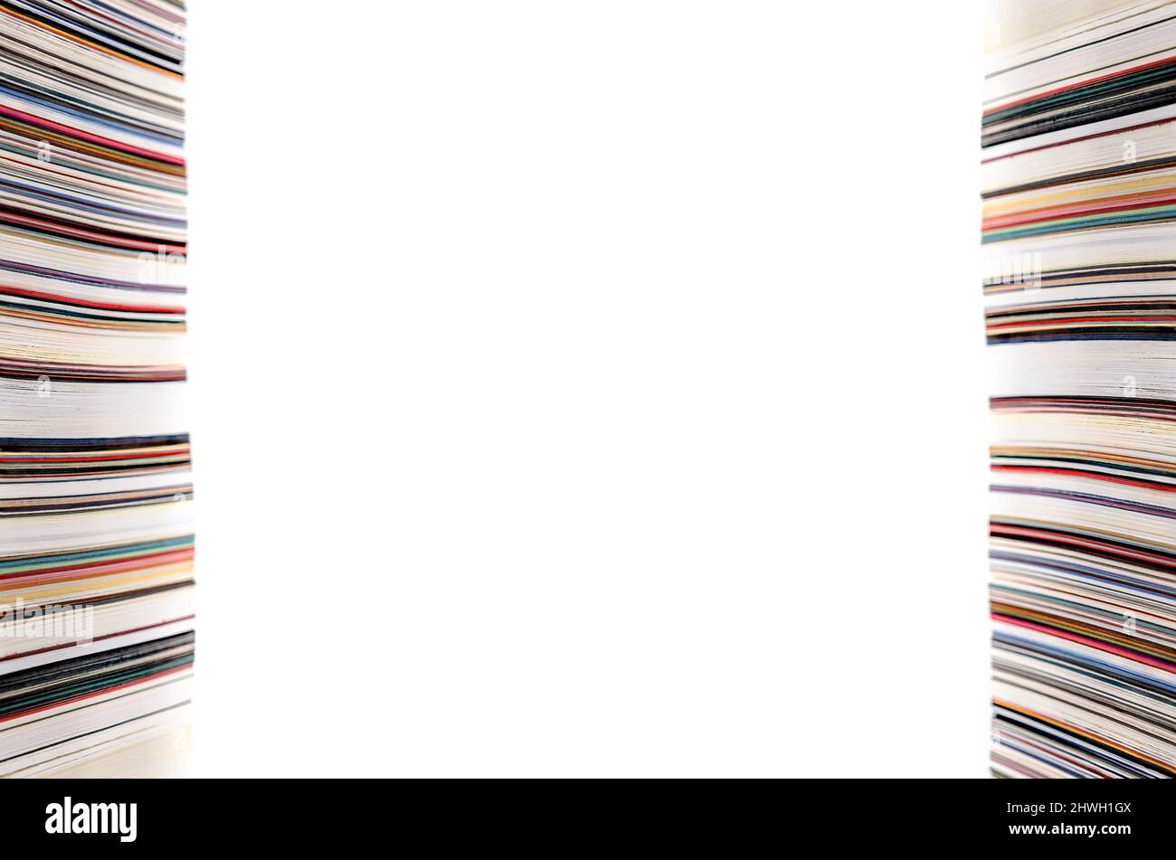 sheets of paper of various colors and thicknesses, cross section Stock ...