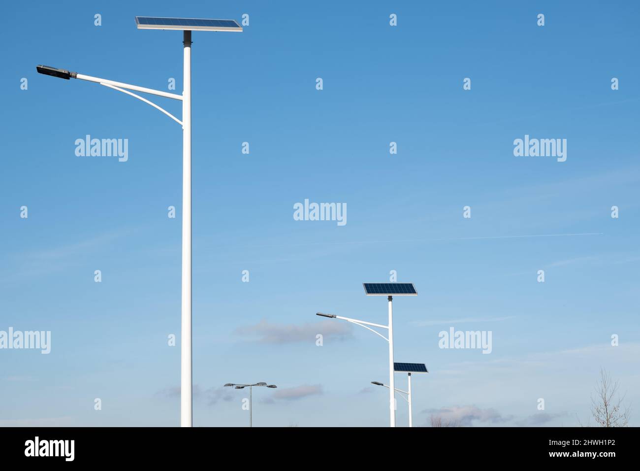 street pole with photovoltaic panel Stock Photo - Alamy