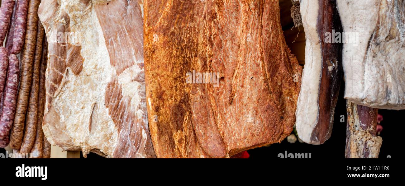 traditional Romanian smoked pork products Stock Photo - Alamy