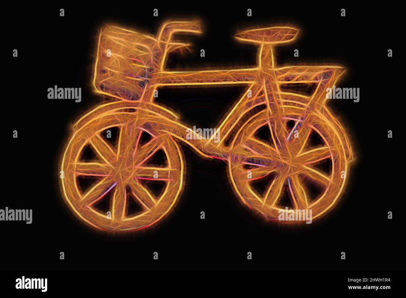 toy bike with lights sparks on dark background Stock Photo - Alamy