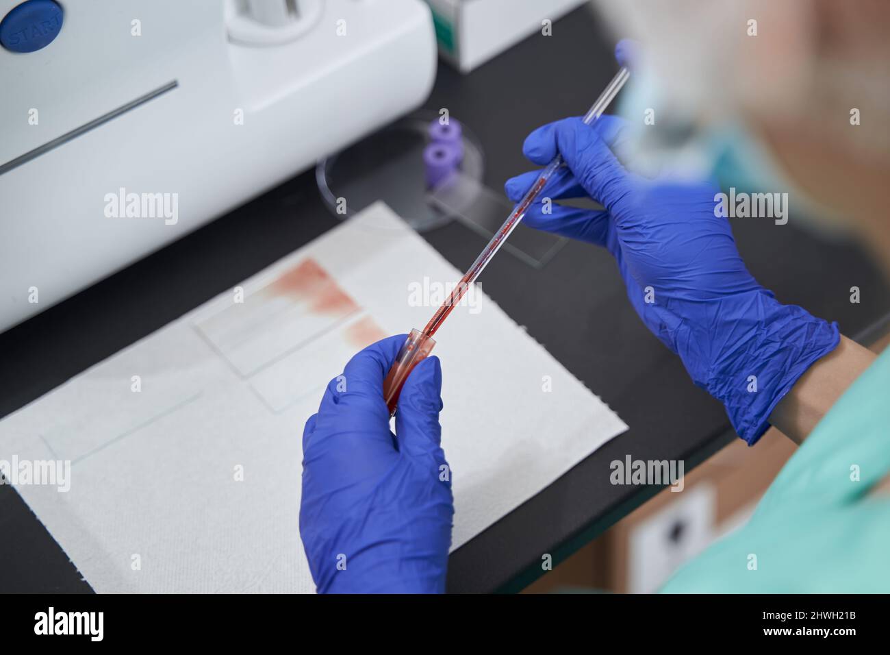 Doctor making analysis in laboratory hi-res stock photography and ...