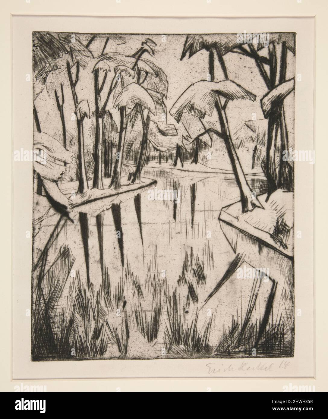 Lake in a Park (Parksee). Artist: Erich Heckel, German, 1883–1970 Stock ...