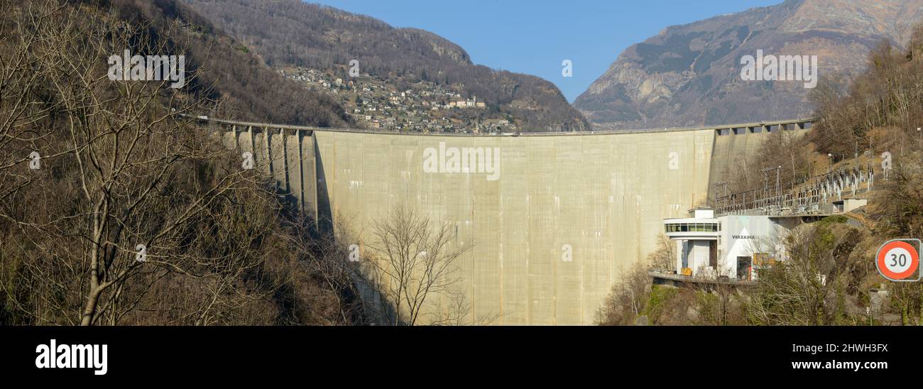 The Verzasca dam on the italian part of Switzerland Stock Photo - Alamy